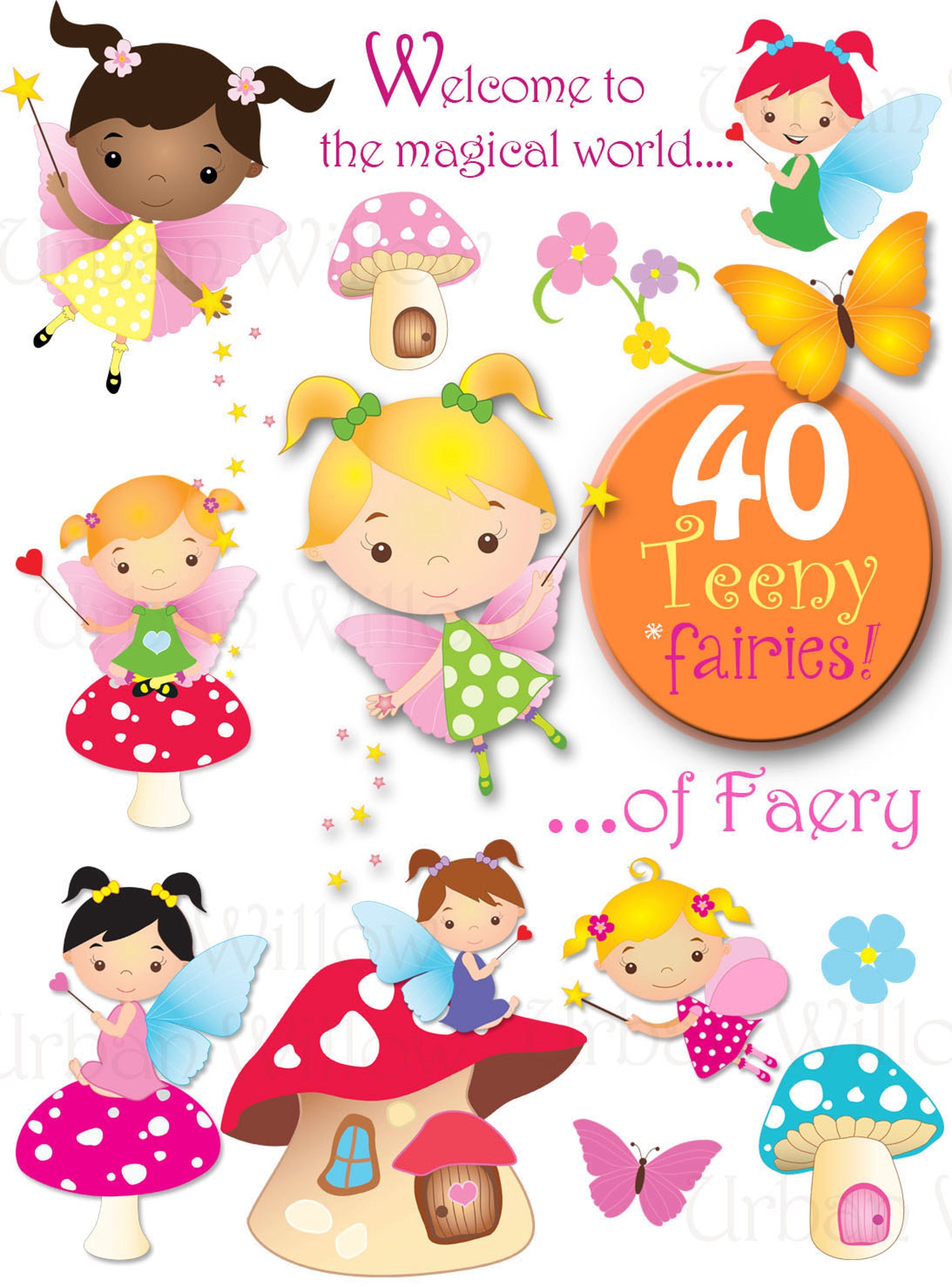 ULTIMATE TEENY FAIRY Pack 40 Piece Digital Clip Art Value - Etsy