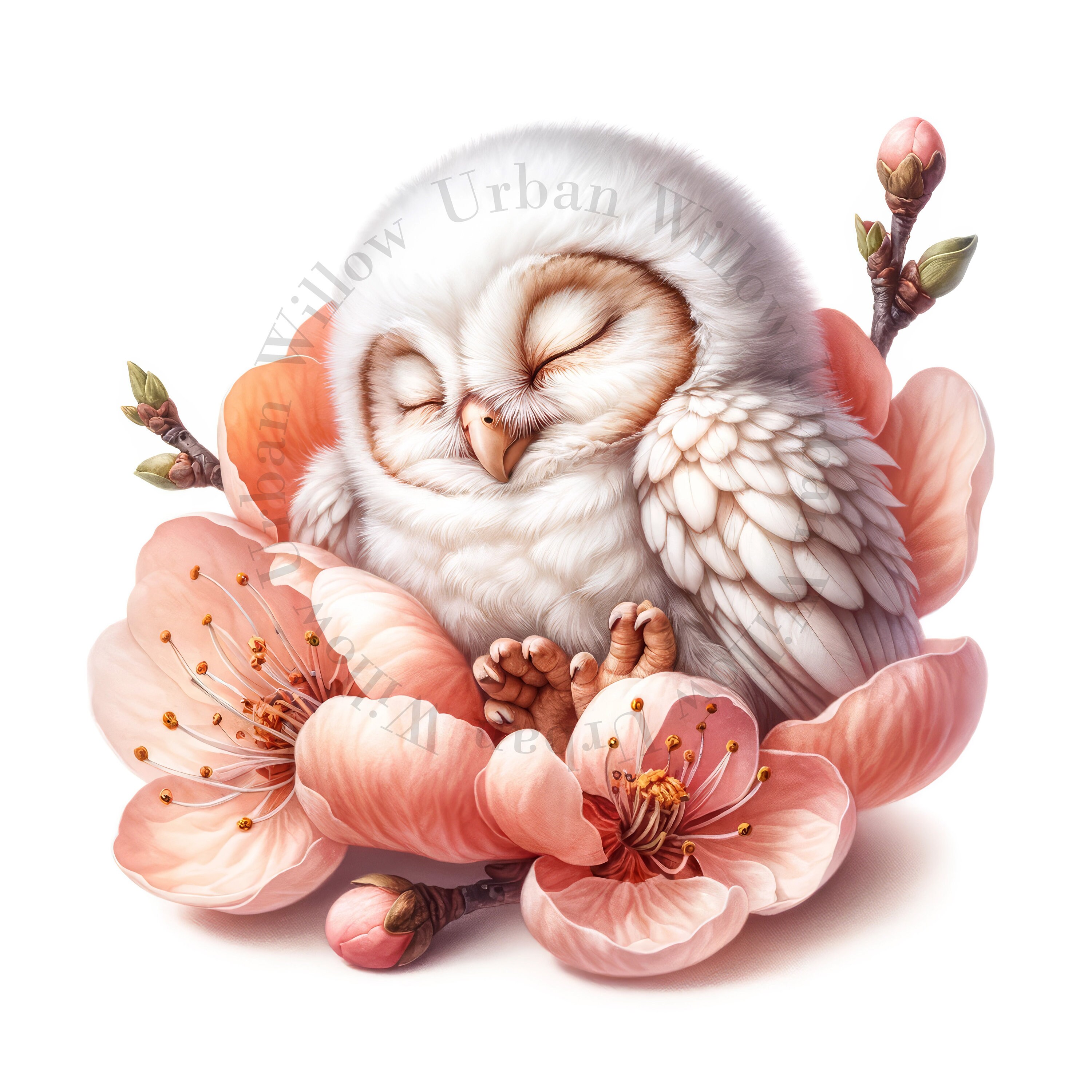 10 Birds Cute Clipart, Baby Birds, Bluebird, Dove, Owl Sleeping in ...