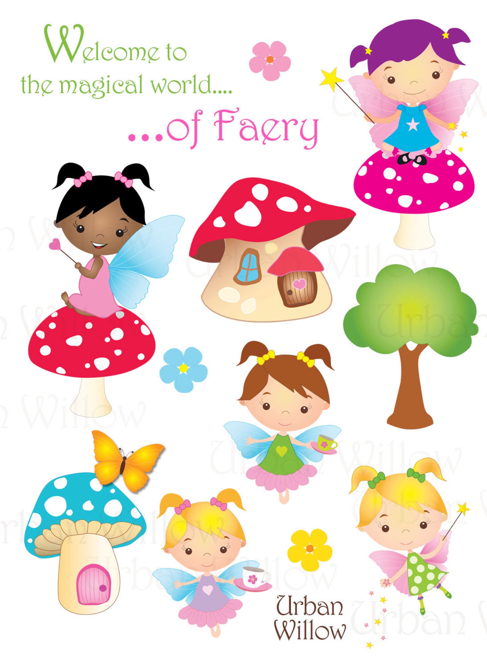 ULTIMATE TEENY FAIRY Pack 40 Piece Digital Clip Art Value - Etsy