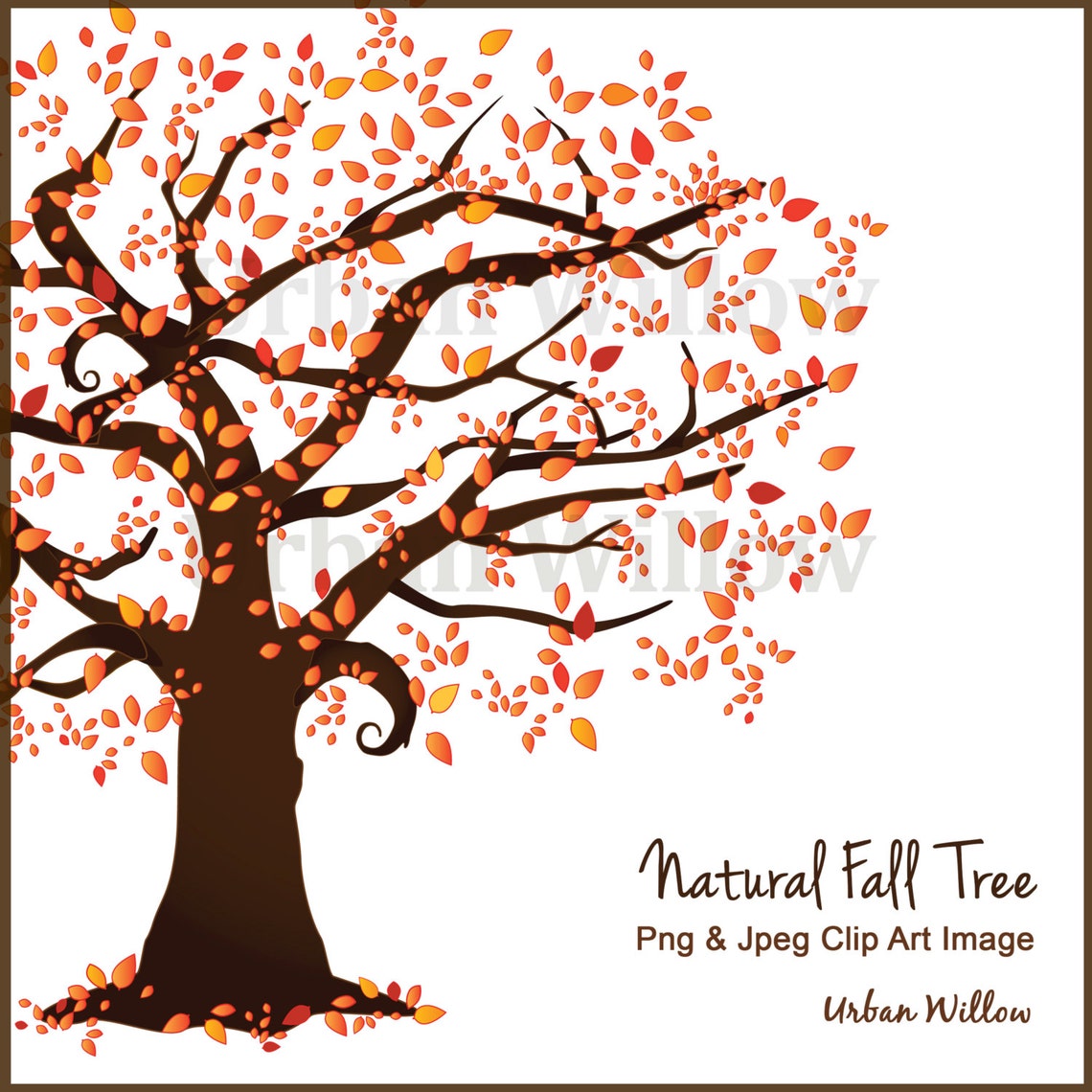 Fall Tree Clipart Clipart Autumn Tree Clipart Fall Forest - Etsy