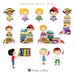 Clip Art School Kids, Clip Art Books, Reading Clipart, Cute Library ...