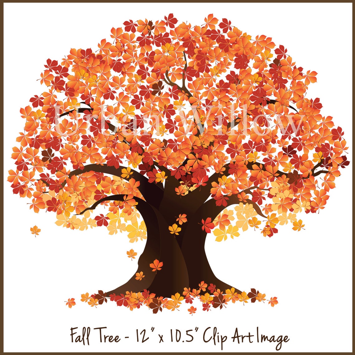 Tree Clip Art Fall Trees Autumn Tree Clipart Maple Tree | Etsy UK