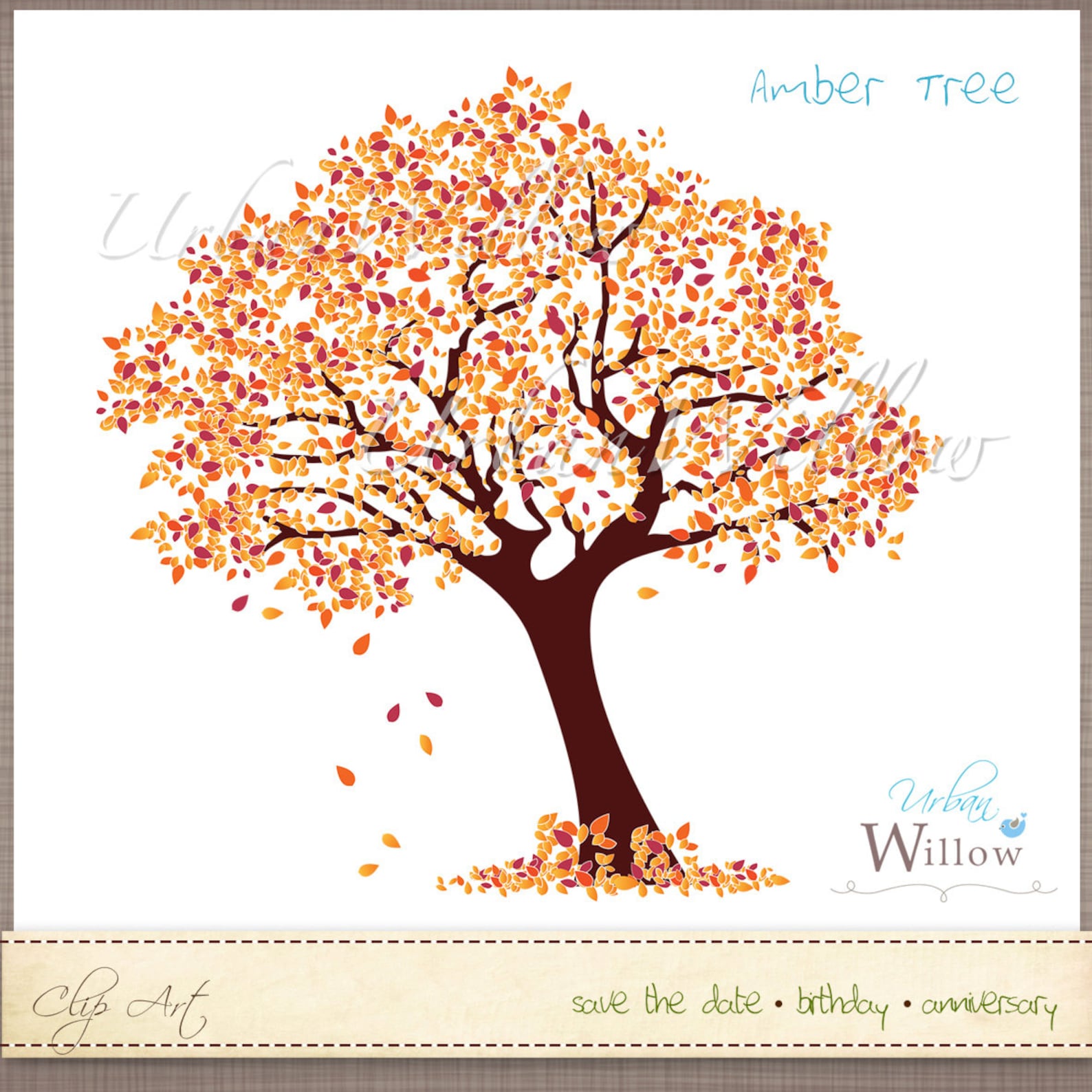 Clip art Tree Fall leaves Clipart Clipart Liquid Amber Tree | Etsy