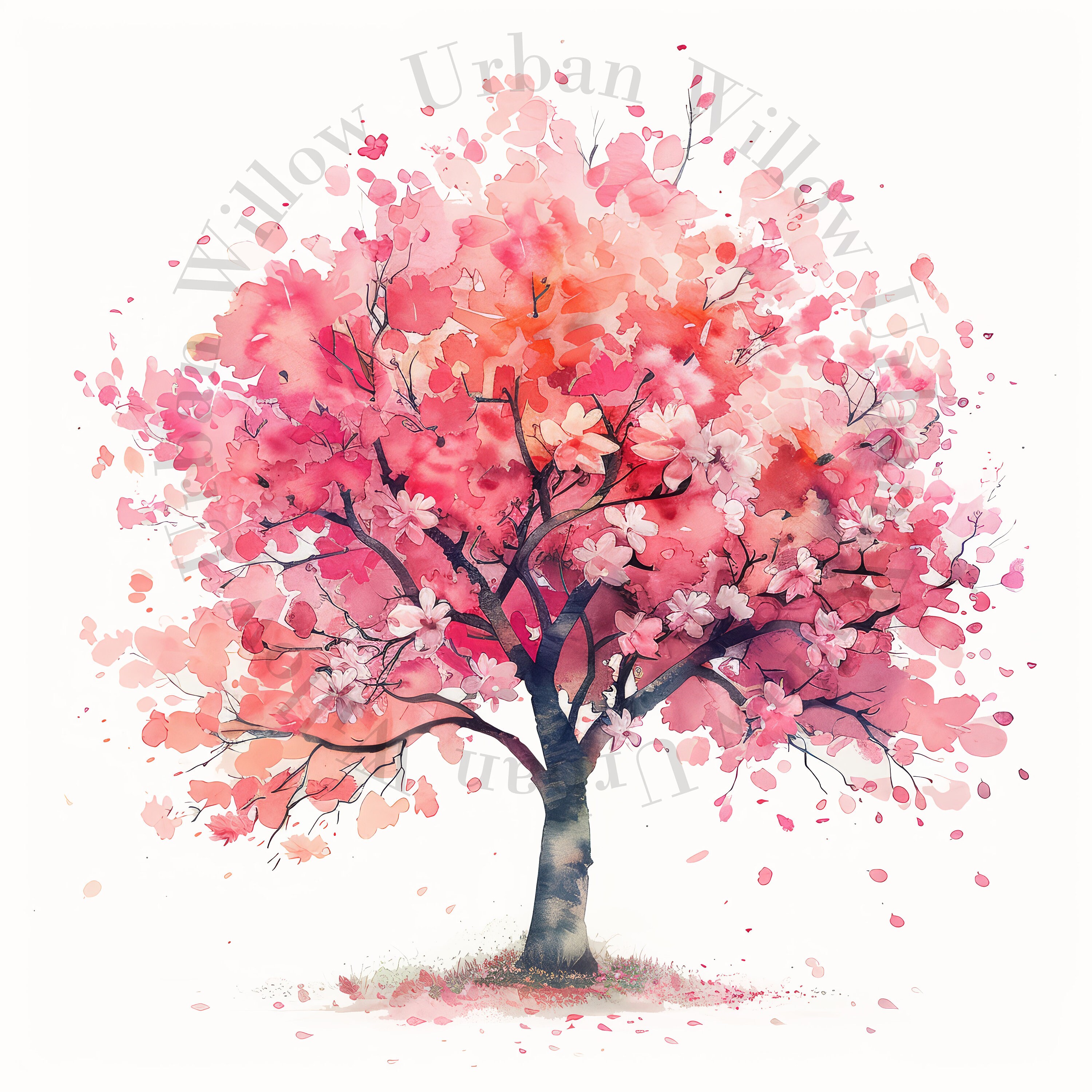 10 Naturalistic Cherry Blossom Trees Clipart. High Quality JPEG Images ...
