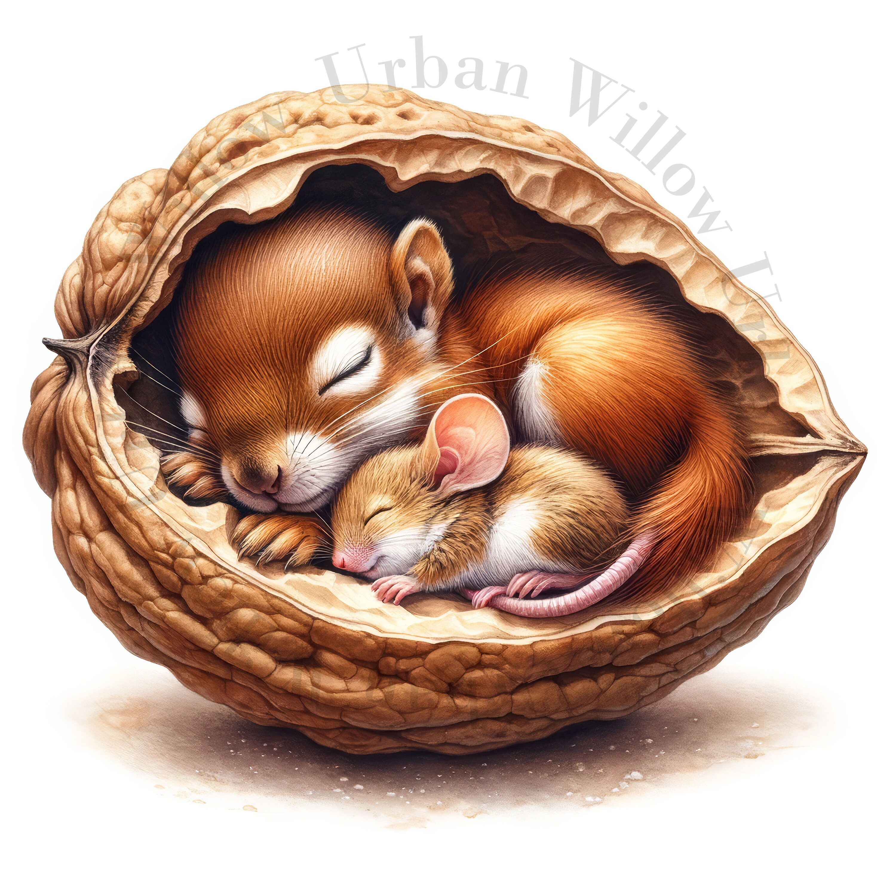 10 Cute Woodland Animals Sleeping Clipart. High Definition JPEG Images ...