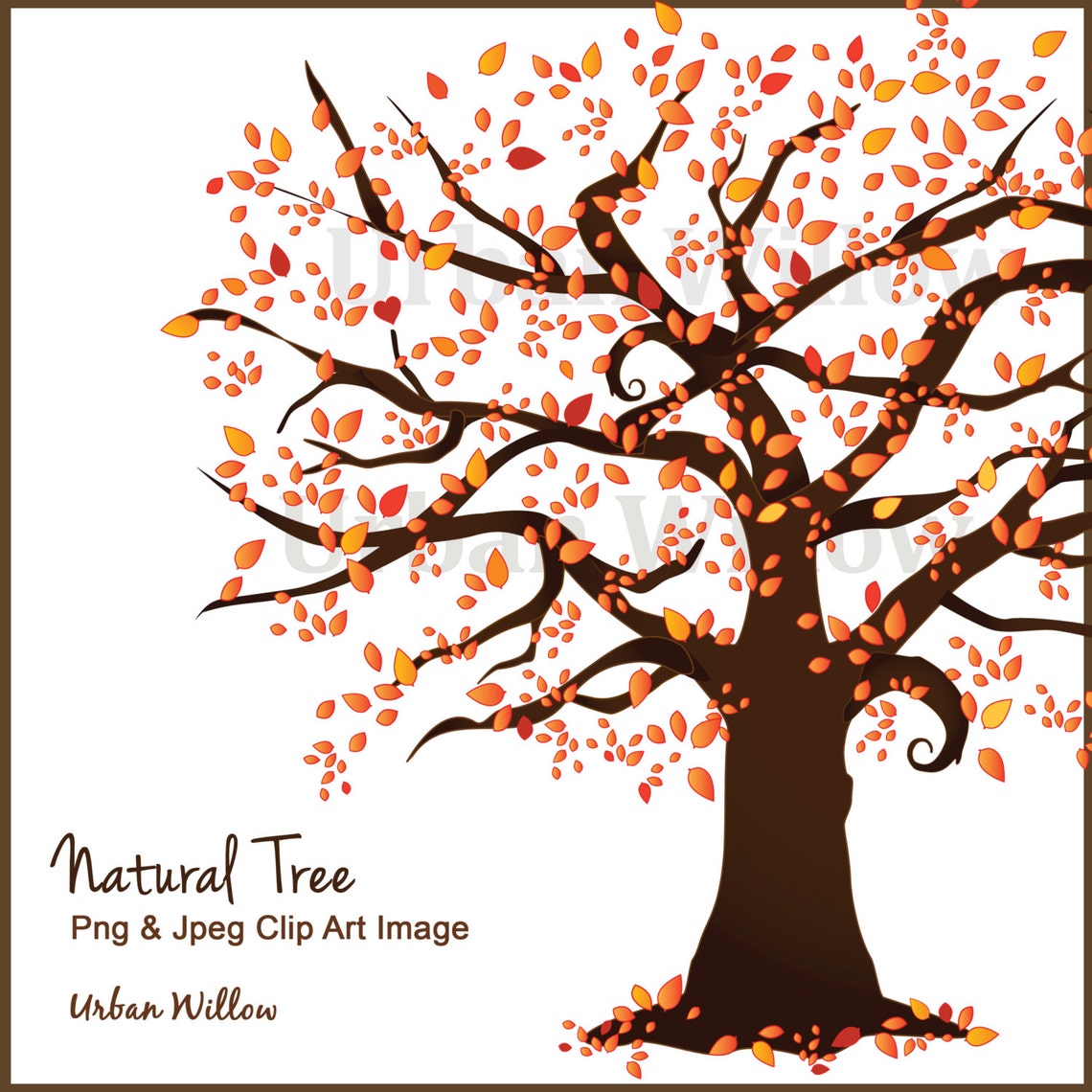 Fall Tree Clipart Clipart Autumn Tree Clipart Fall Forest - Etsy