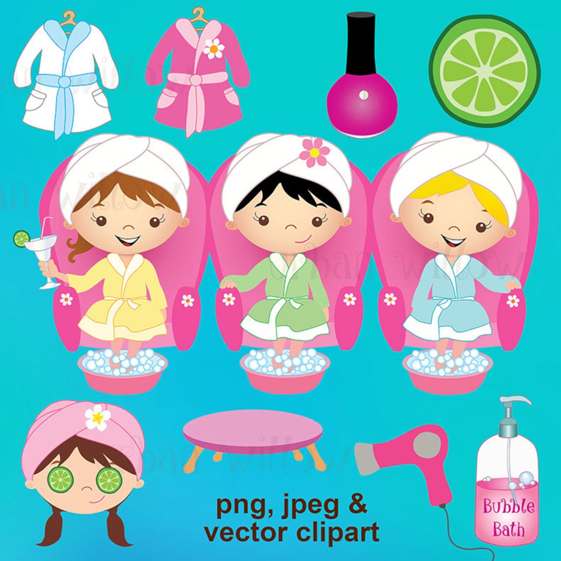 Spa Party/ Day Spa 40 Piece Clip Art Set in Premium Quality - Etsy Canada