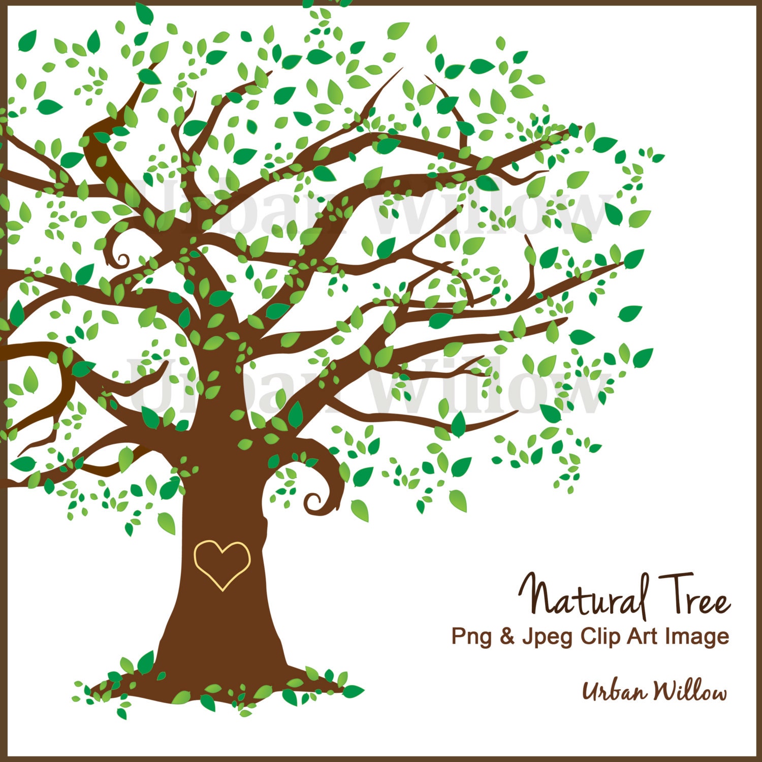 Beautiful Tree Clipart Design Family Tree Clipart Tall Tree | Etsy