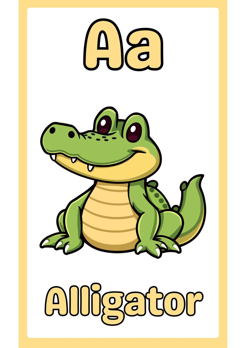 Animal ABC Flashcards: Toddler & Preschool Learning (digital Download ...