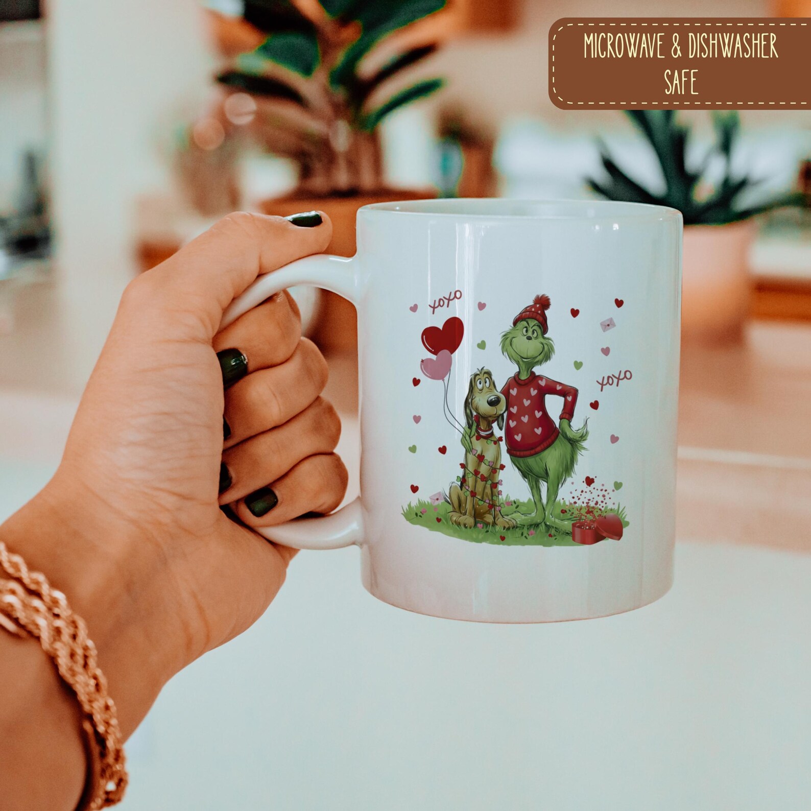 Retro Grinch Valentine Coffee Mug, Be Mine Grinch Valentine Mug, Funny ...