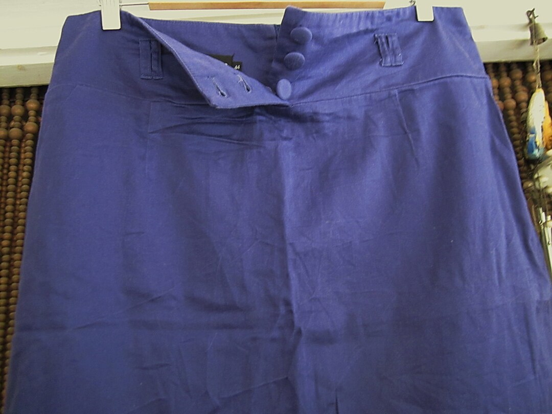 RENUAR, Israel - Dark Purple Cotton Skirt With 3 Front Padded Buttons ...