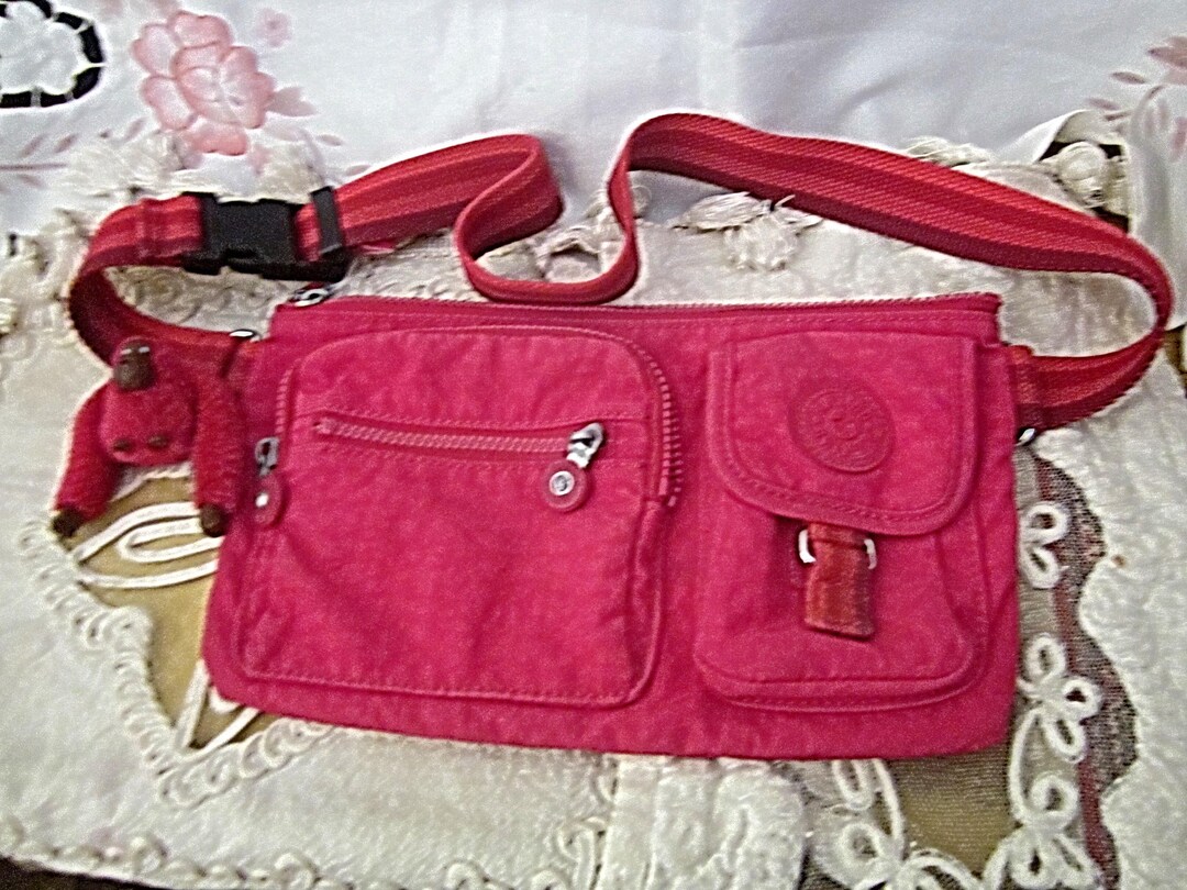 KIPLING – Beautiful RED Shaded Waist Bag / Fanny Pack, W/4 Front ...