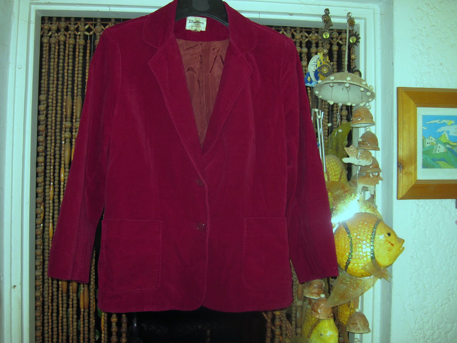 French Velvet Jacket Shaded Wine Red / Burgundy Vintage M-L - Etsy