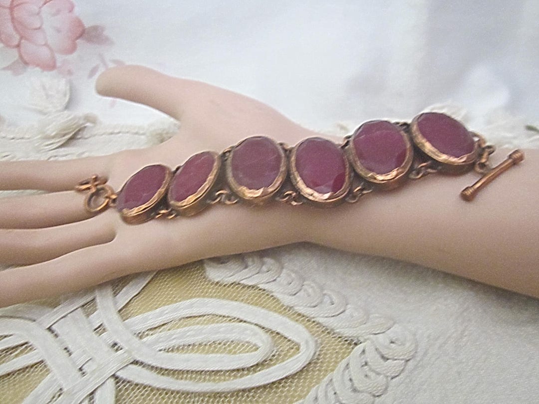 Faceted Natural Oval Shaped RUBY Gemstones Set in Electroformed COPPER ...