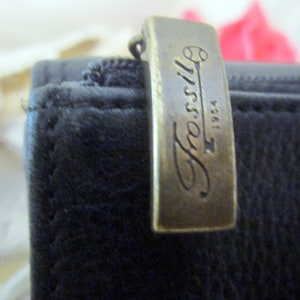 FOSSIL - Beautiful BLACK Genuine Leather Wallet / Insert Spots for ...