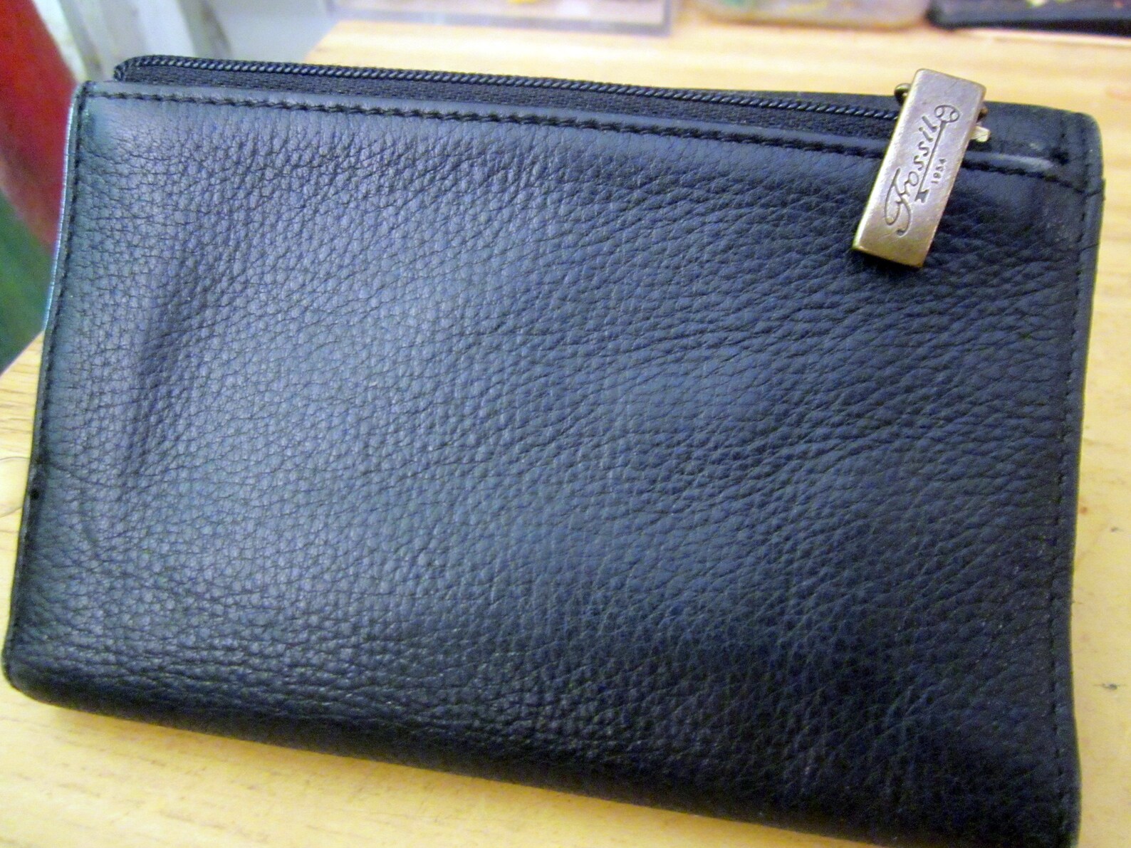 FOSSIL - Beautiful BLACK Genuine Leather Wallet / Insert Spots for ...