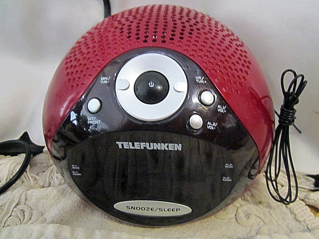 TELEFUNKEN, Germany – Red, Black & White Cute Rounded Radio Operating ...