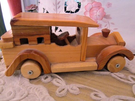 Hand Carved Wooden Cars