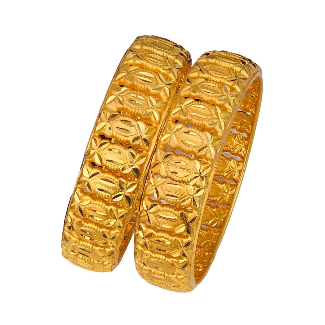2 Designer Golden Kada, Light Weight - Etsy