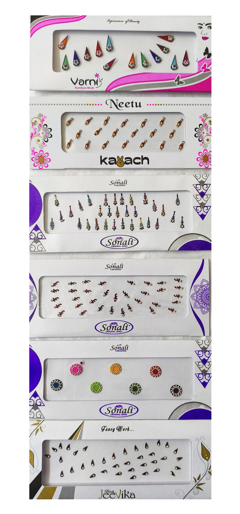 12 Assorted Bindi Packs for Wedding Favors Ddp-tariff Paid Delivery to ...