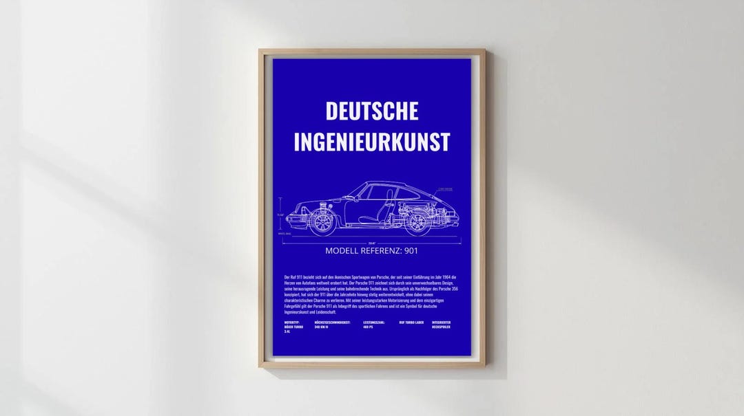 RUF CTR Yellowbird Wall Art - Porsche 911 Technical Drawing ...