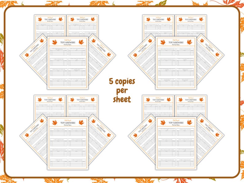 Fall Family Feud Printable Game for Autumn Parties | Fun Thanksgiving ...