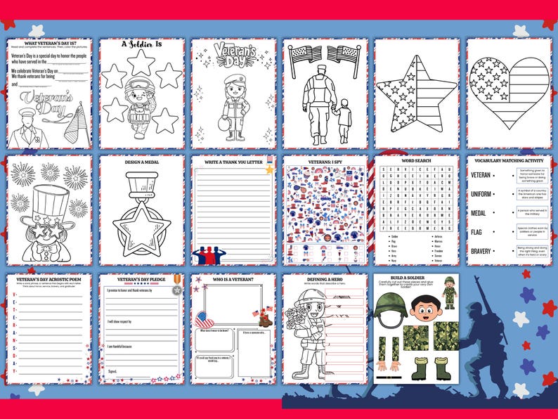 Veterans Day Activities for Kids | Printable Veteran's Day Worksheets ...