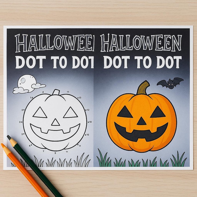 Halloween Dot to Dot Coloring Pages for Kids | Fun Printable Halloween ...
