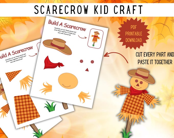 Build a Scarecrow Cut and Paste Printable - Etsy Canada