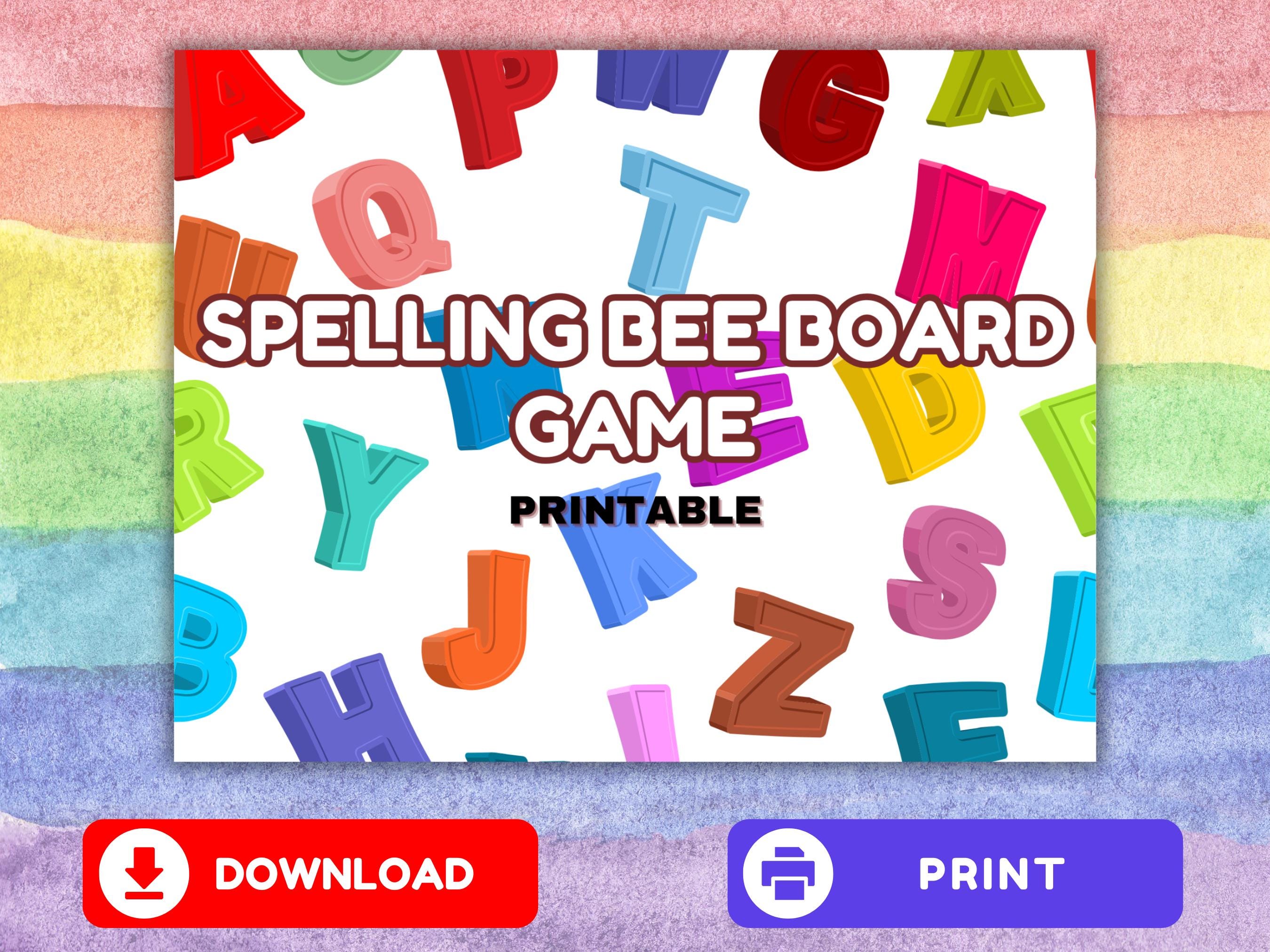 Spelling Bee Board Game Printable | Educational Spelling Activity for ...