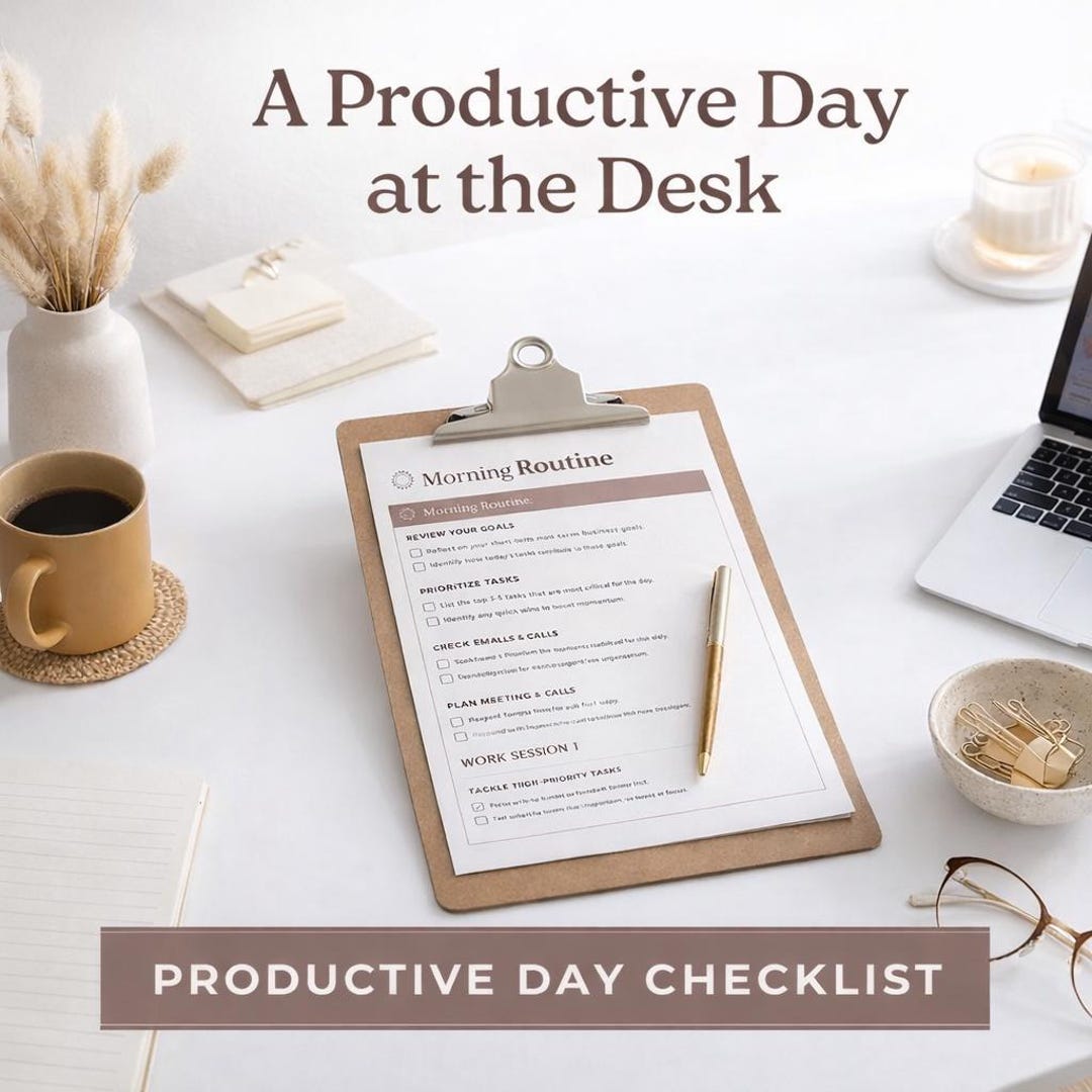 Productive Day Checklist for Small Business Owners Daily Planner ...