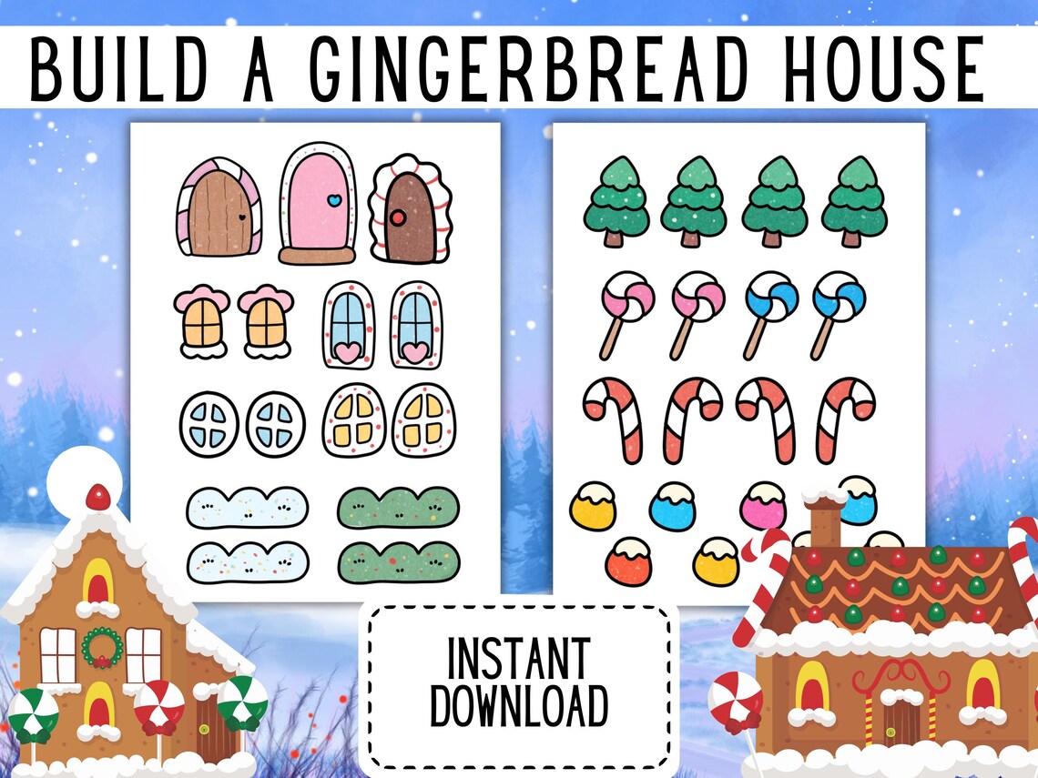 Build a Gingerbread House Printable Craft | Kids Holiday Activity | Cut ...