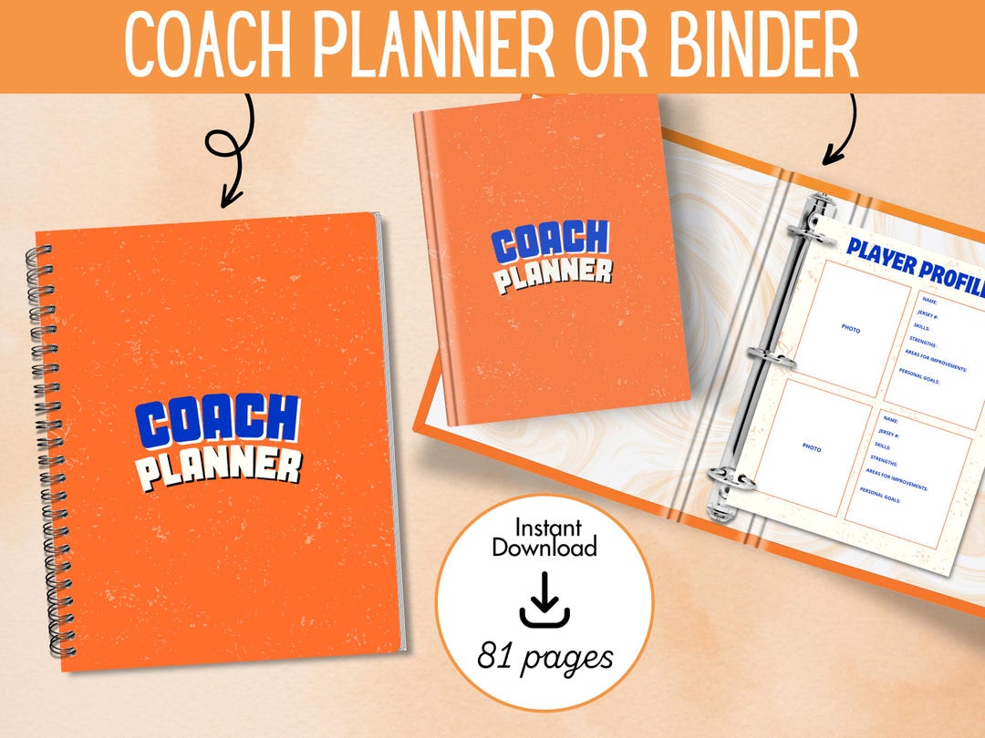 Coach Planner Printable Binder for Sports Coaches With Calendars ...