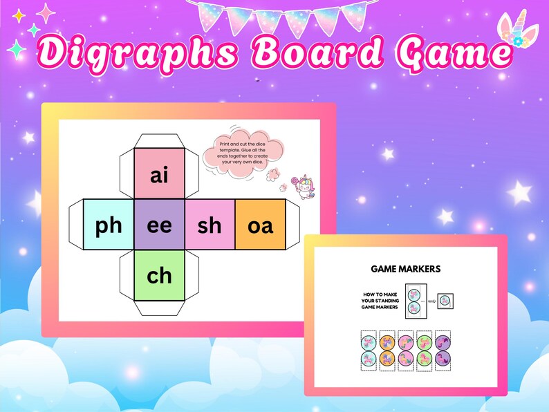 Digraphs Board Game Printable Phonics Game Kids Reading Activity ...