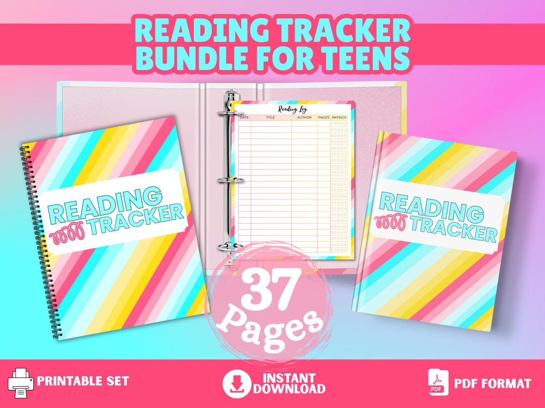 Printable Reading Tracker Bundle for Teens | Book Logs, Reading ...