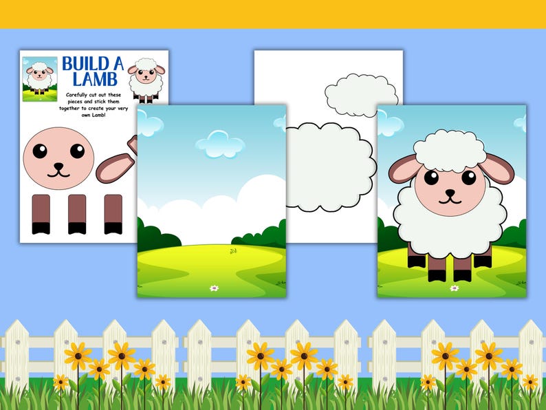 Build a Lamb Printable Craft – Cut and Paste Lamb Activity for Kids ...