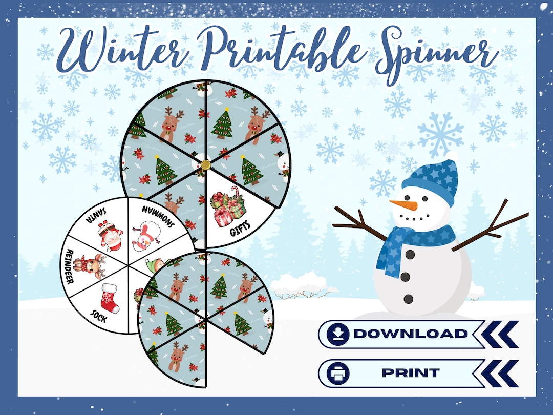 Winter Printable Spinner Activity Pack | Fun Winter Themed Spinners for ...