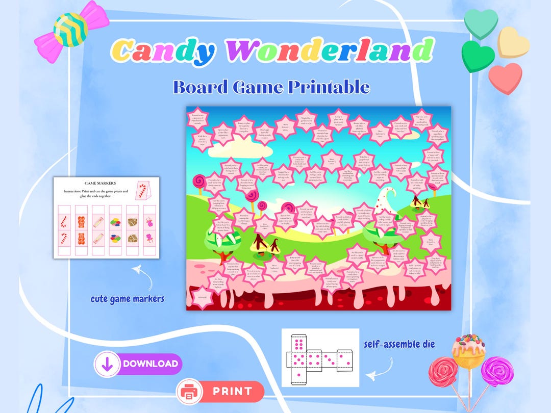Printable Candy Wonderland Board Game | Kids Party Game | Fun Family ...