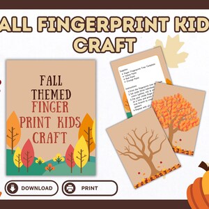 Fall Fingerprint Kids Craft Printable | Autumn Tree Art Activity for ...