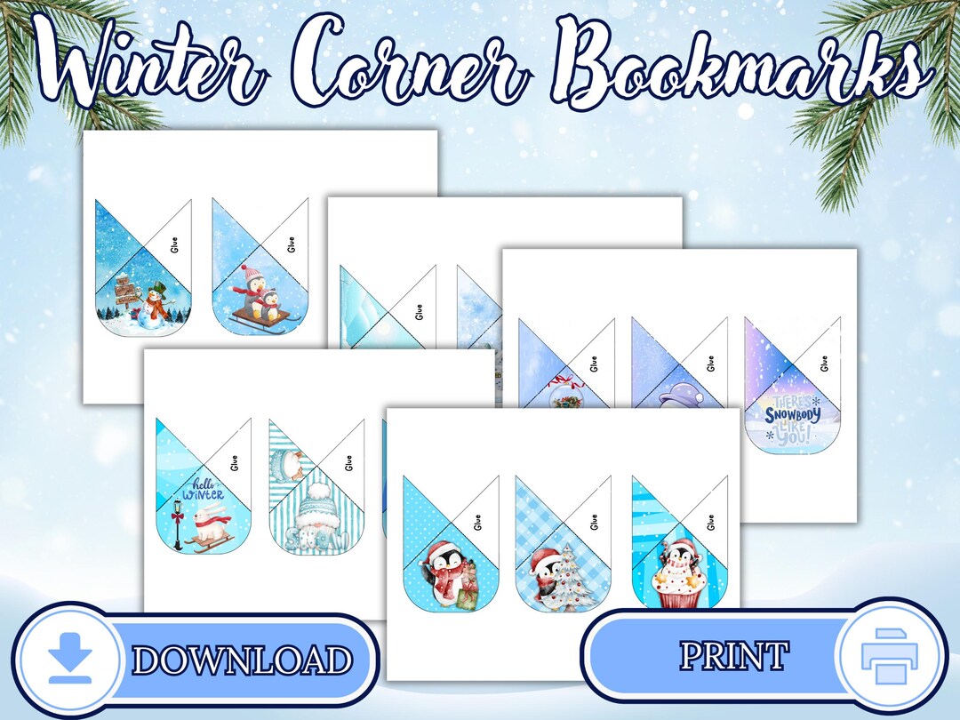Winter Corner Bookmarks Printable | Cute DIY Reading Craft, Kids ...