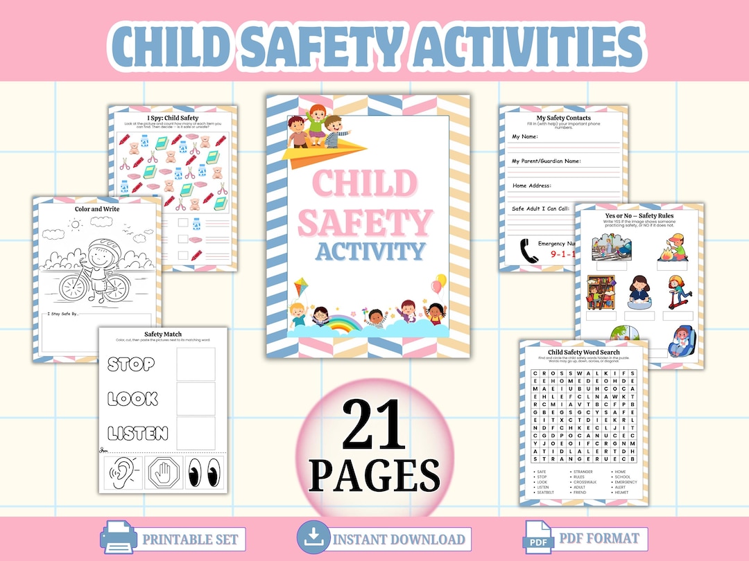 Printable Child Safety Activities for Kids | Safety Worksheets ...