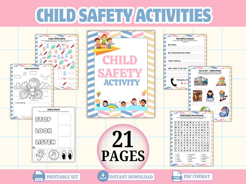 Printable Child Safety Activities for Kids | Safety Worksheets ...