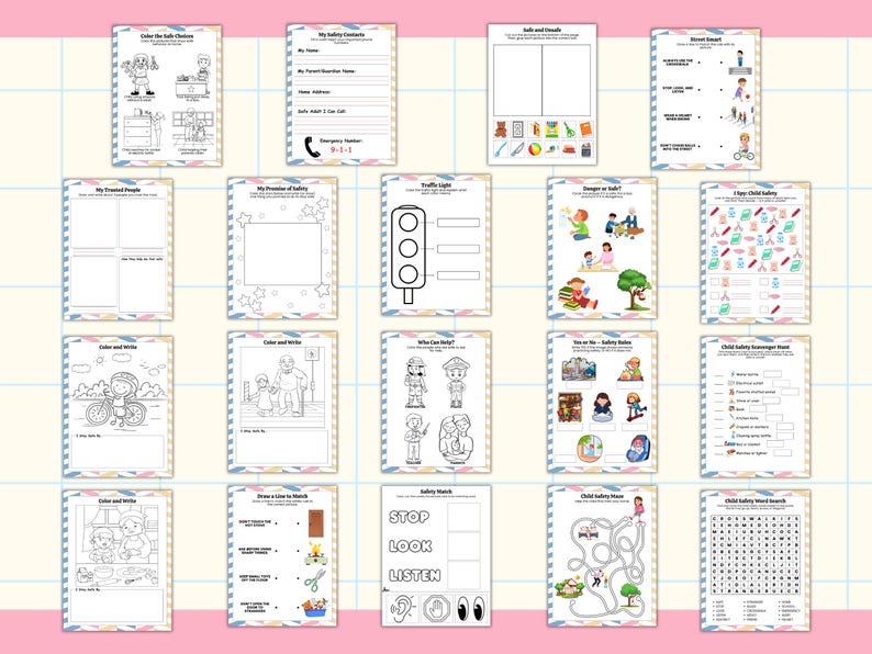 Printable Child Safety Activities for Kids | Safety Worksheets ...