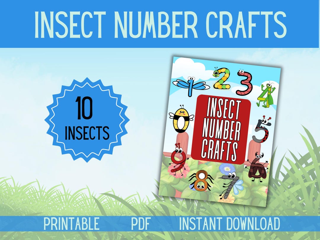 Insect Number Craft Printable Counting Activity for Kids Preschool Math ...