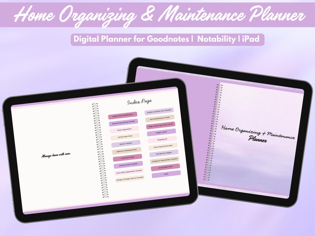 Home Organizing and Maintenance Digital Planner for Goodnotes ...