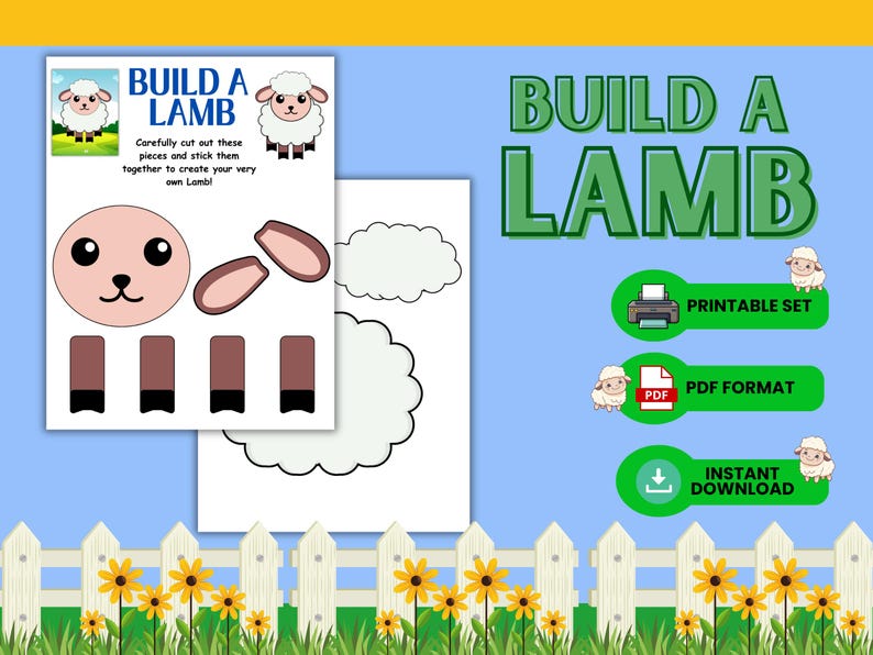 Build a Lamb Printable Craft – Cut and Paste Lamb Activity for Kids ...