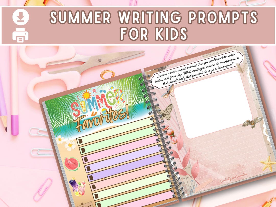 Summer Writing Prompts for Kids Printable Journal Pages | Creative ...