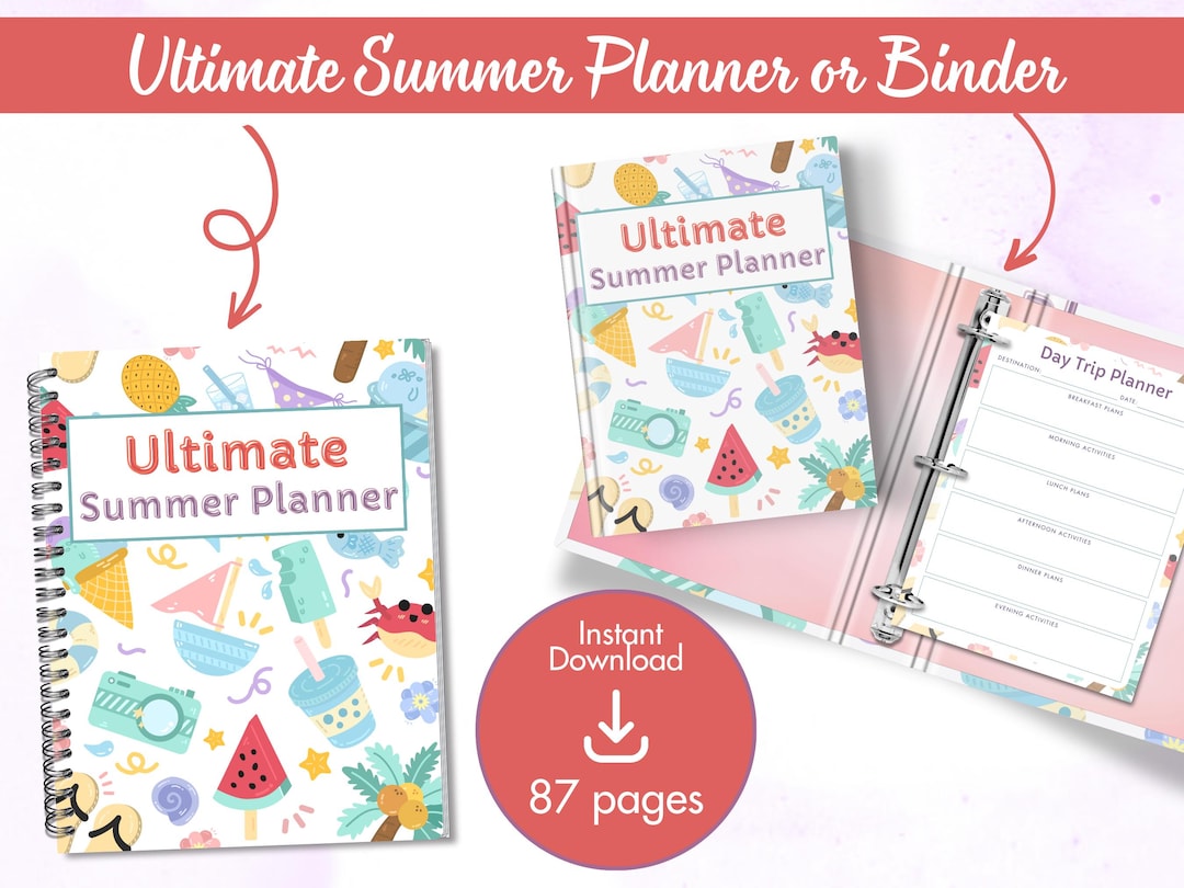 Ultimate Summer Planner Printable Binder | Summer Organization Kit ...