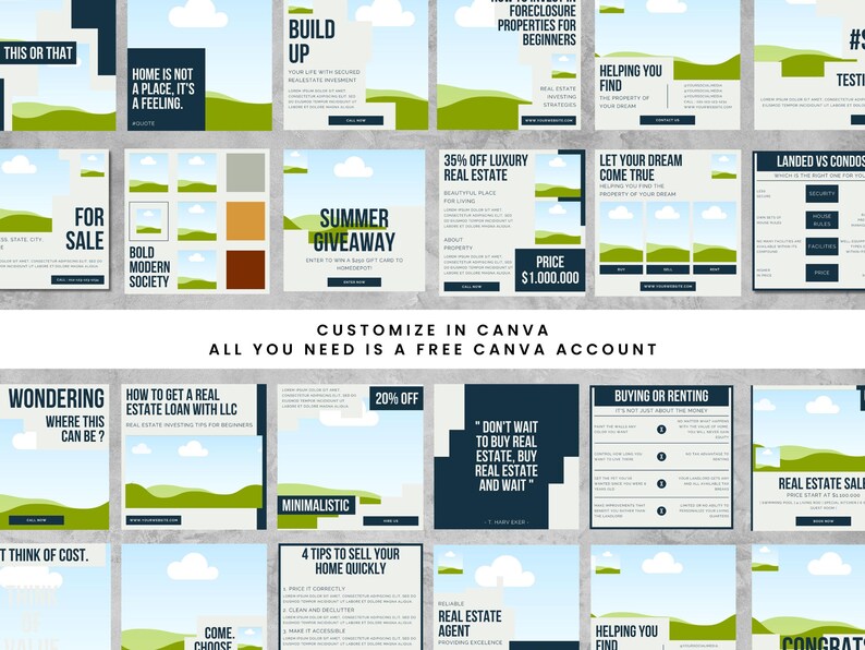 Real Estate Instagram Templates Bundle for Realtors Social Media ...