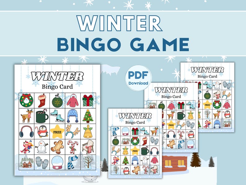 Winter Bingo Game Printable | Fun Family Activity, Classroom Party Game ...